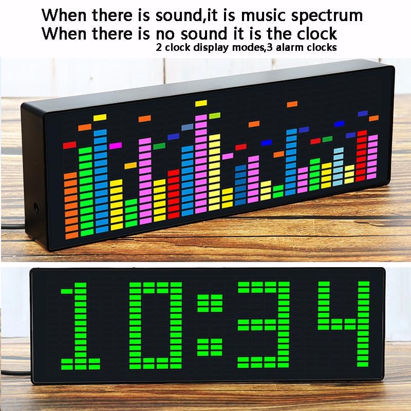 RGB Muziek Visualizer Met Klok LED-scherm Muziek Spectrum Display ...