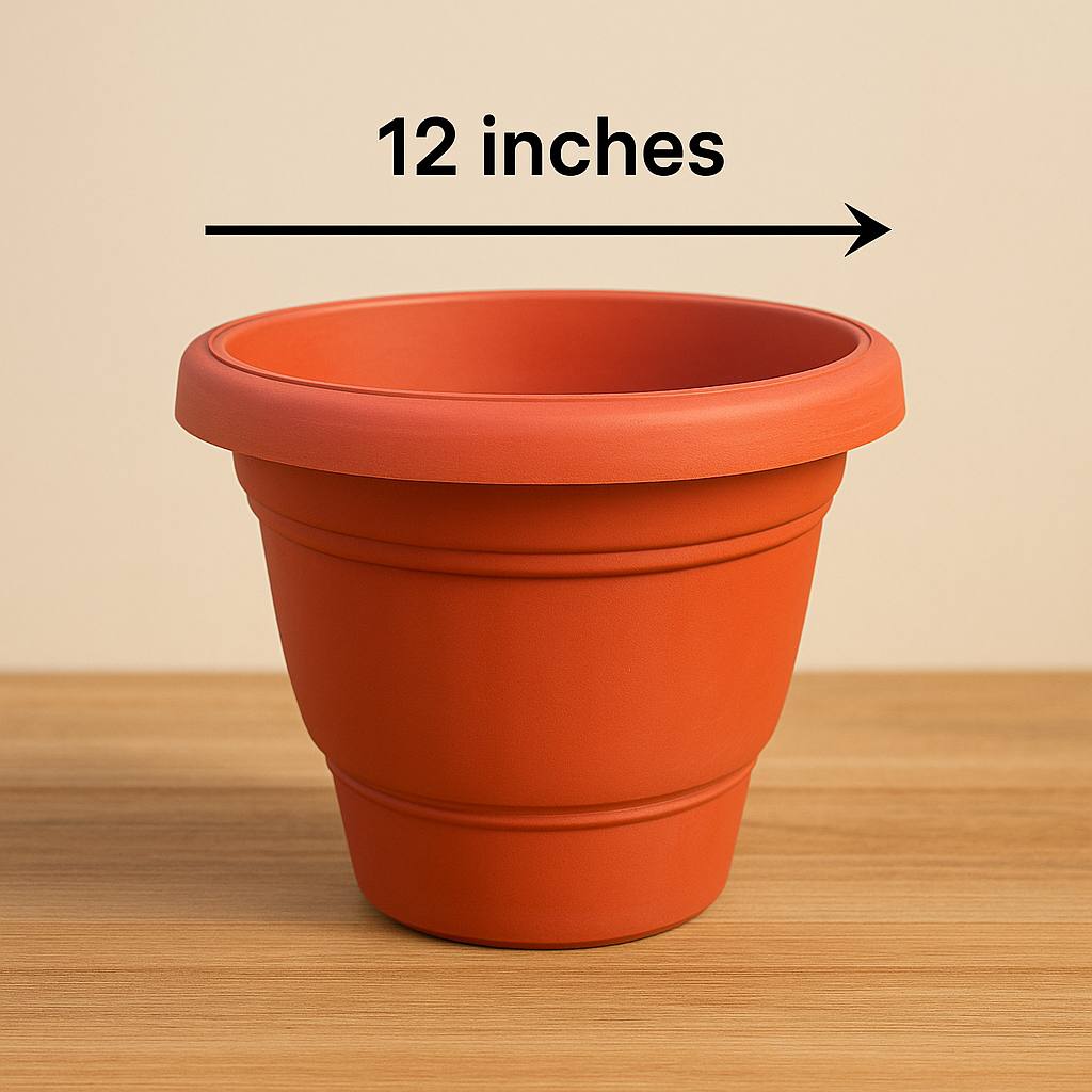 12 INCHES BROWN COLOUR ROUND POT - Pasumai Thottakalai